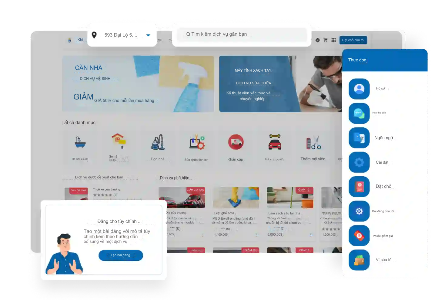 Khám phá tính năng của ứng dụng web rung trong hệ thống ứng dụng quản lý và đặt các loại hình ...